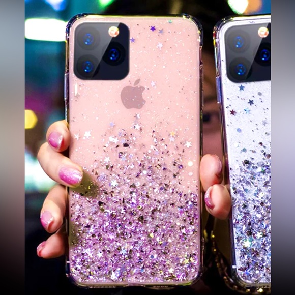 Accessories | Silicone Glitter Sparkle Pink Transparent Case For Iphone ...